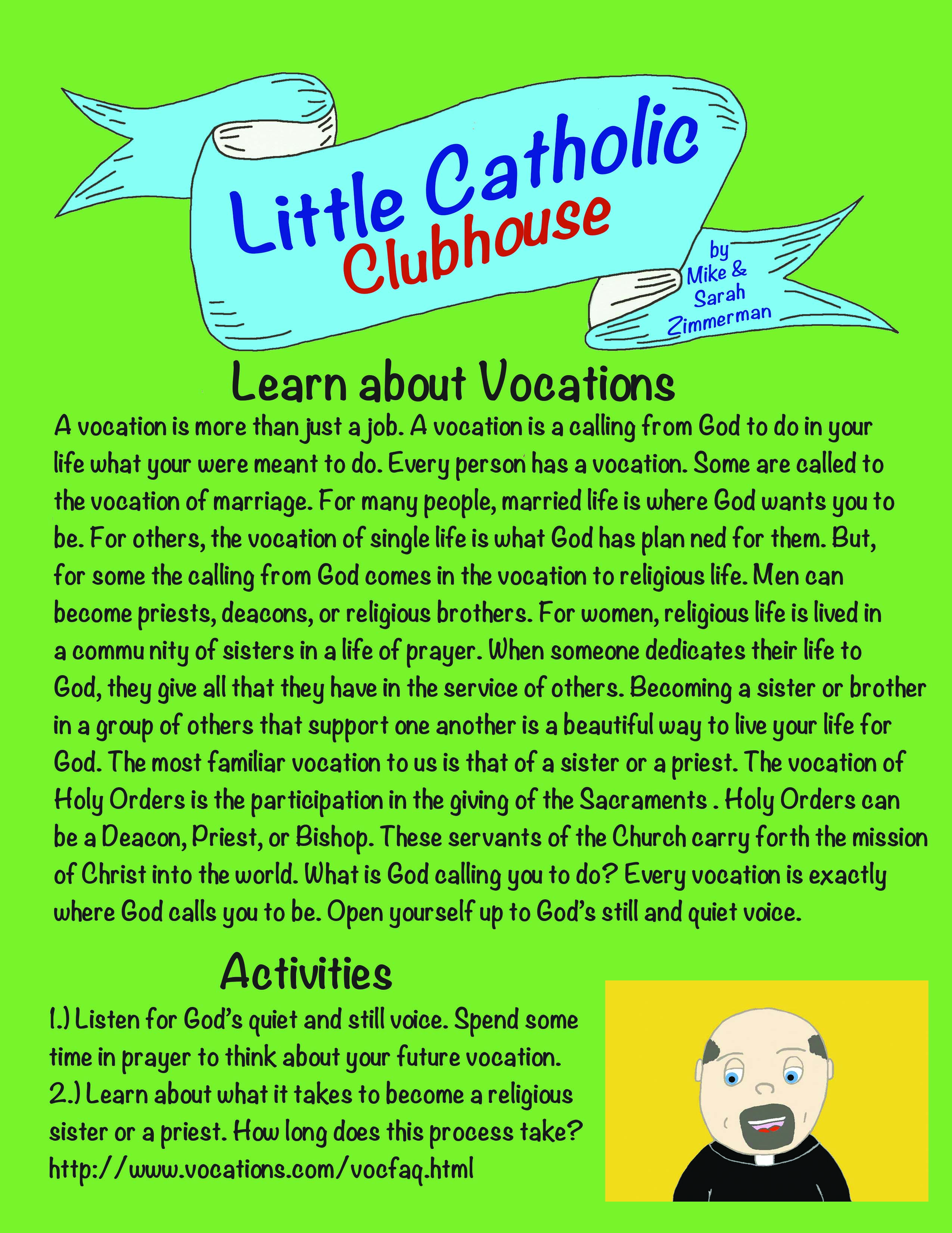 Day 40 Learn About Vocations – Little Catholic Clubhouse